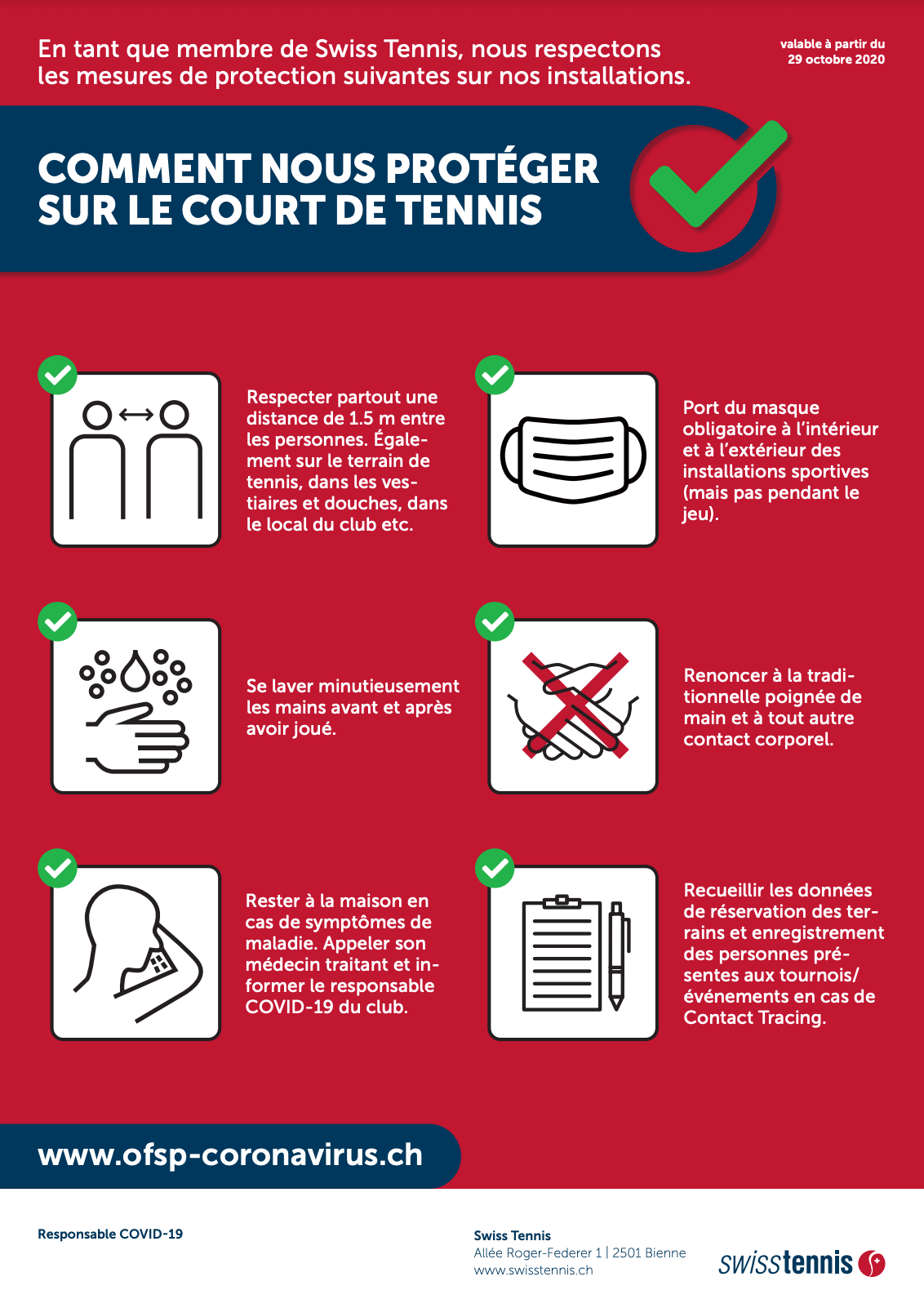 TC Peseux › Mesures de protection COVID 19 TC Peseux › Mesures de protection COVID 19